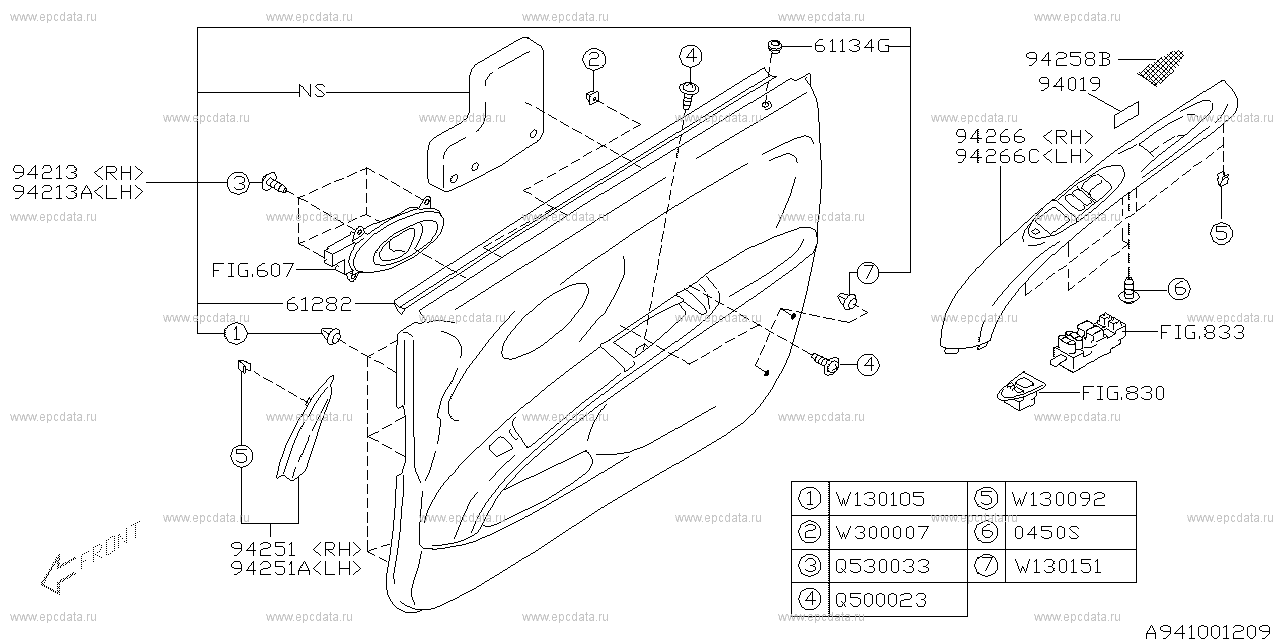 Door trim for Subaru R1 RJ2-3CF, 10.2005 - ... - Amayama